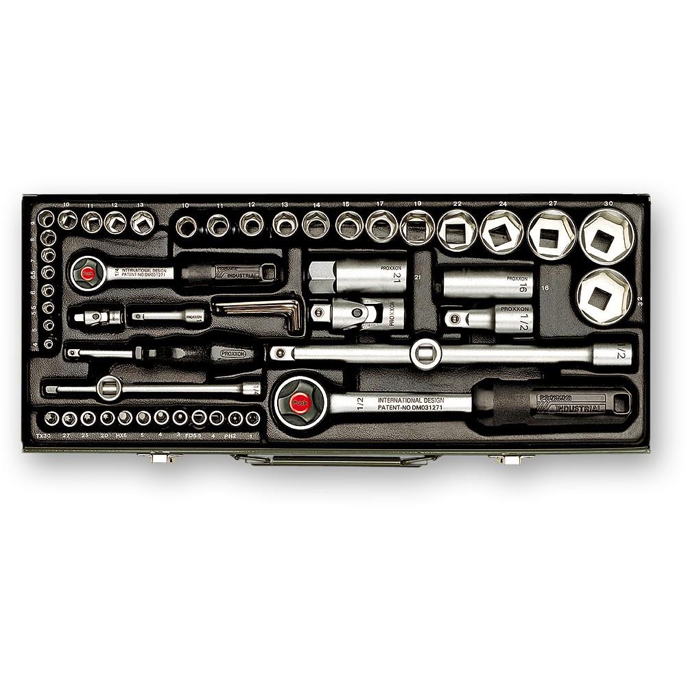 Buy Proxxon Socket set 1/2inch + 1/4inch 56 pcs.23040 - The Carpentry Store