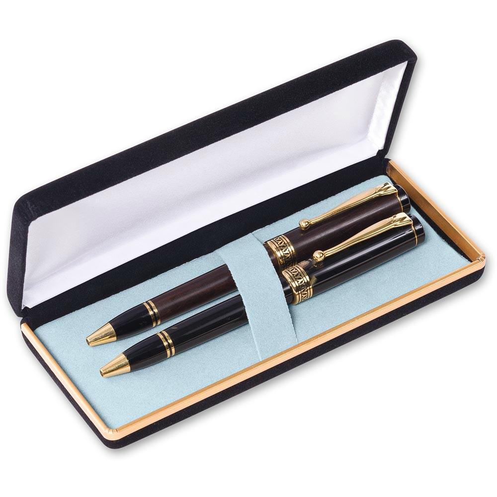 Buy Artisan Black Velvet Double Pen Box - The Carpentry Store