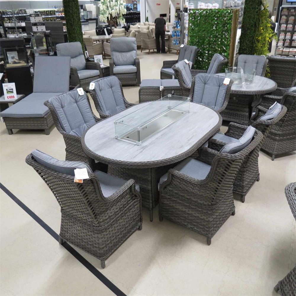AMALFI DARK GREY 6 SEAT OVAL FIRE PIT SET 2024 | Morris DIY | Waterford