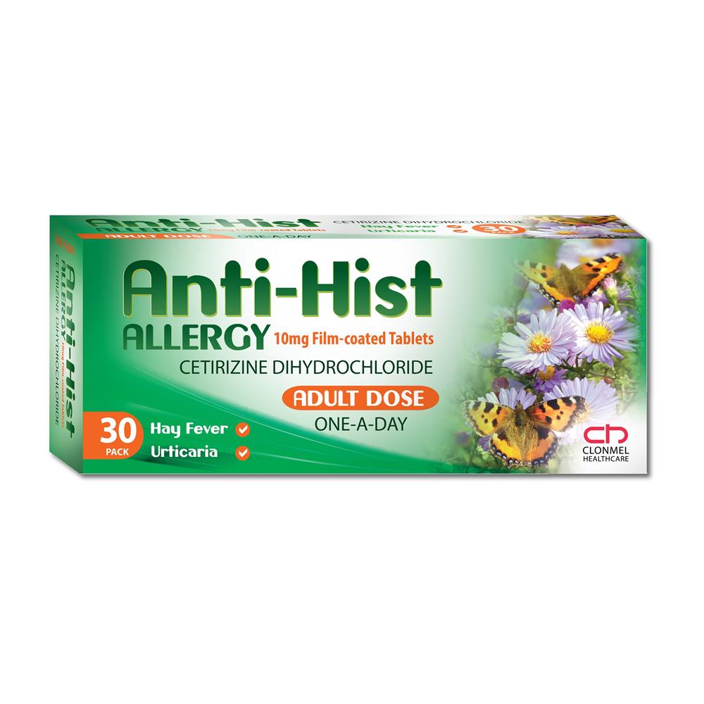 AntiHist Allergy 30 Tablets - Cetirizine 10mg (Antihistamine ...