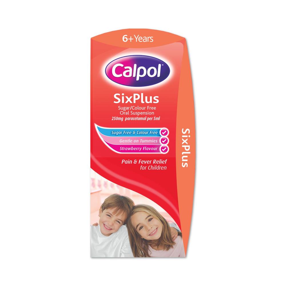 Calpol Six Plus Sugar Free 140ml | Dowlings Pharmacy for all your ...