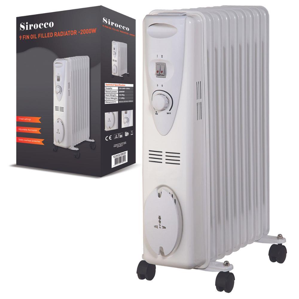 Sirocco Oil Filled Radiator 9Fin 2Kw | Topline Murtaghs | Irish Owned ...
