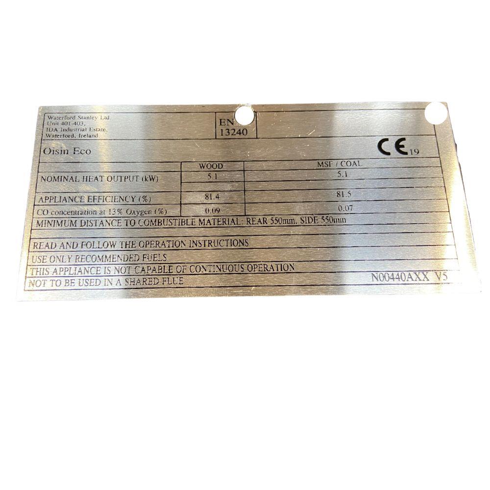 Waterford Stanley Stove Oisin Non Boiler Matt Black 6.4Kw | Topline ...