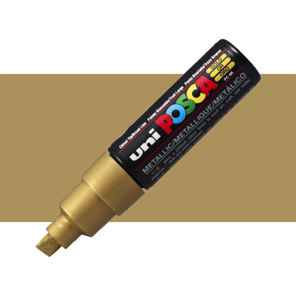 Posca Pc-8K Chisel Tip | Paint Marker | Gold | HobbyShop.ie