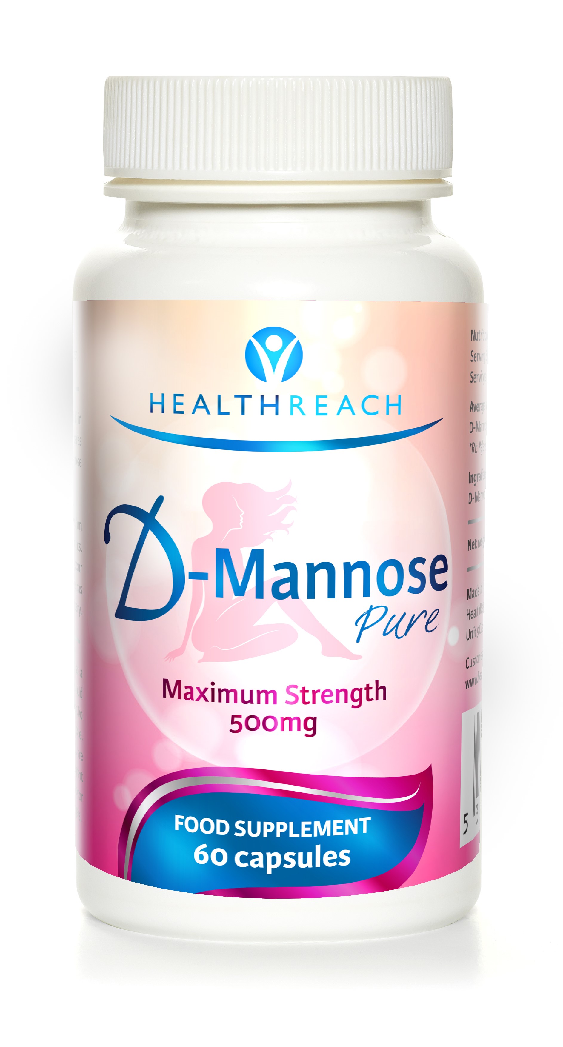 Health Reach D-Mannose Pure Maximum Strength 500mg 60s | Nourish.ie ...