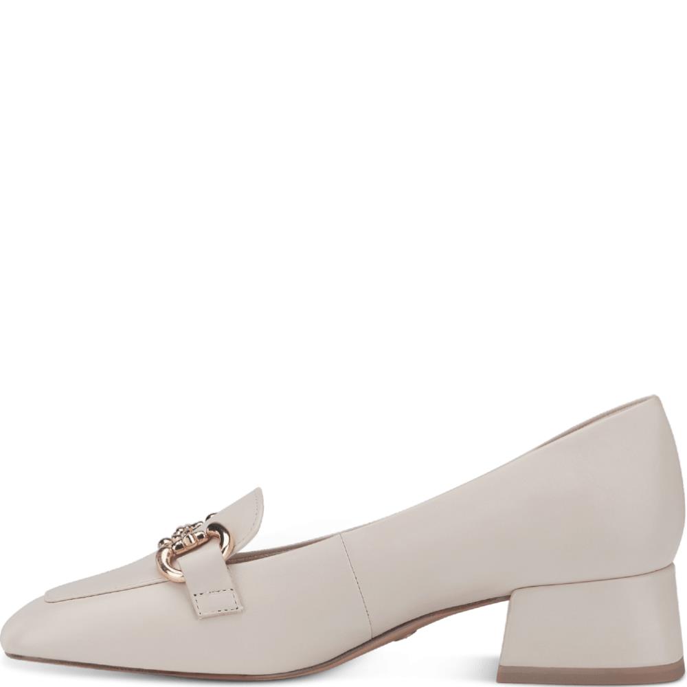 TAMARIS WOMENS LOW HEEL CHAIN LOAFER - IVORY | Paul Byron Shoes | Ireland