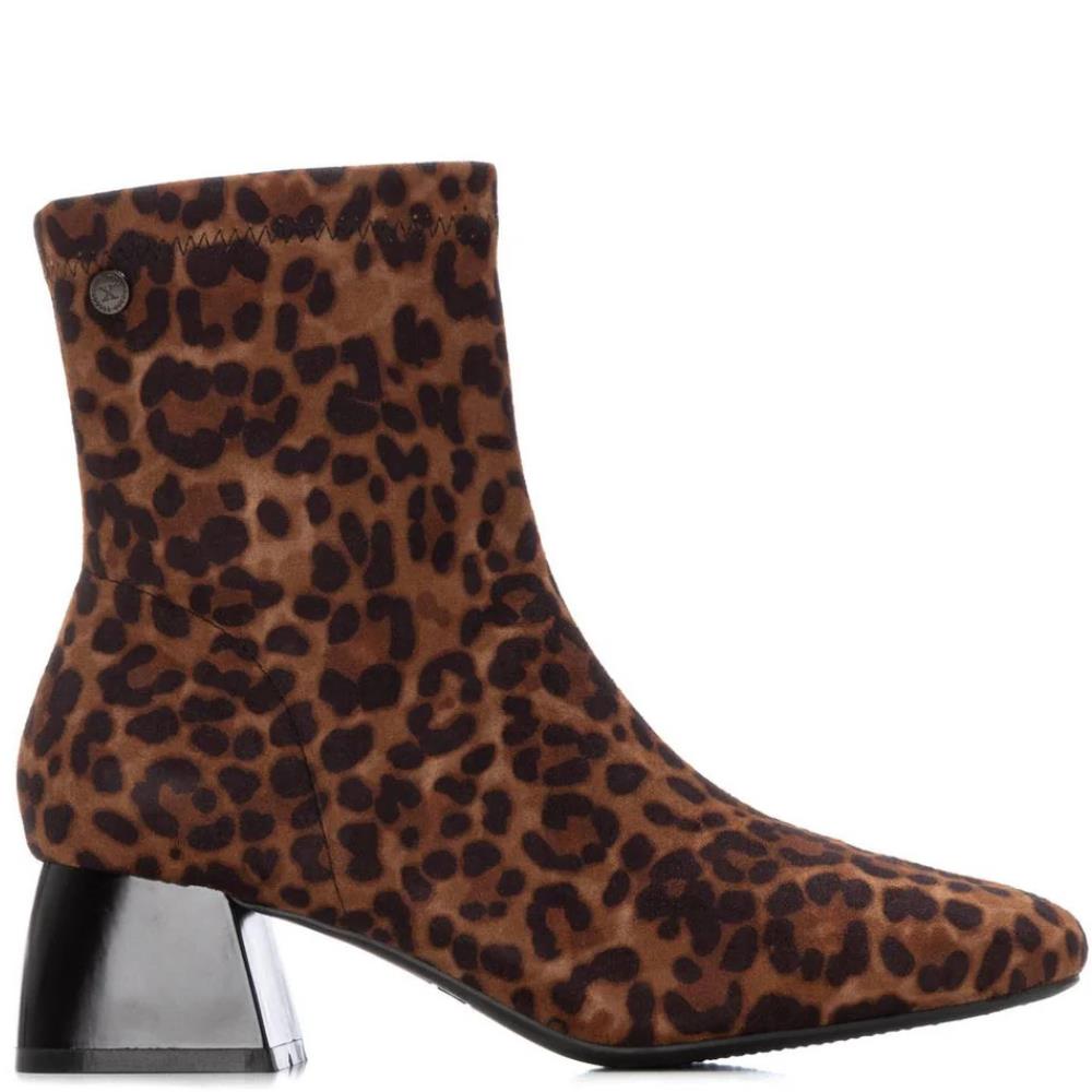 XTI WOMENS ANIMAL PRINT ZIP ANKLE BOOT - LEOPARD | Paul Byron Shoes ...