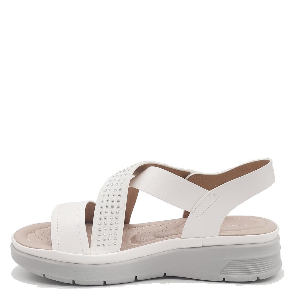 REDZ WOMENS WEDGE STRAP SANDAL - WHITE | Paul Byron Shoes | Ireland