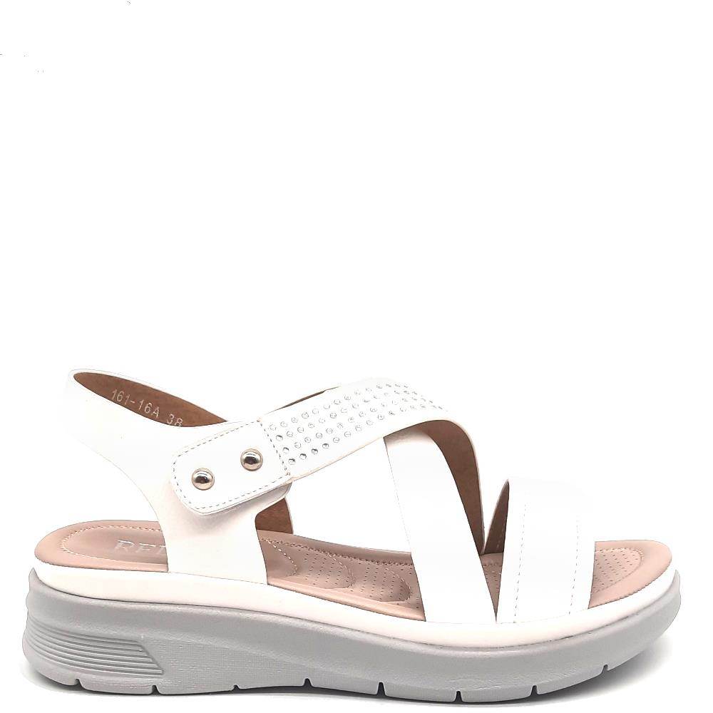 REDZ WOMENS WEDGE STRAP SANDAL - WHITE | Paul Byron Shoes | Ireland