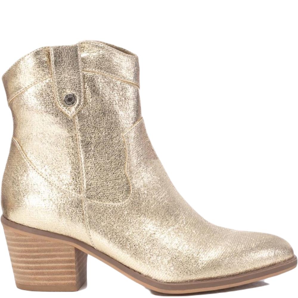 REFRESH WOMENS ZIP COWBOY BOOT - GOLD | Paul Byron Shoes | Ireland