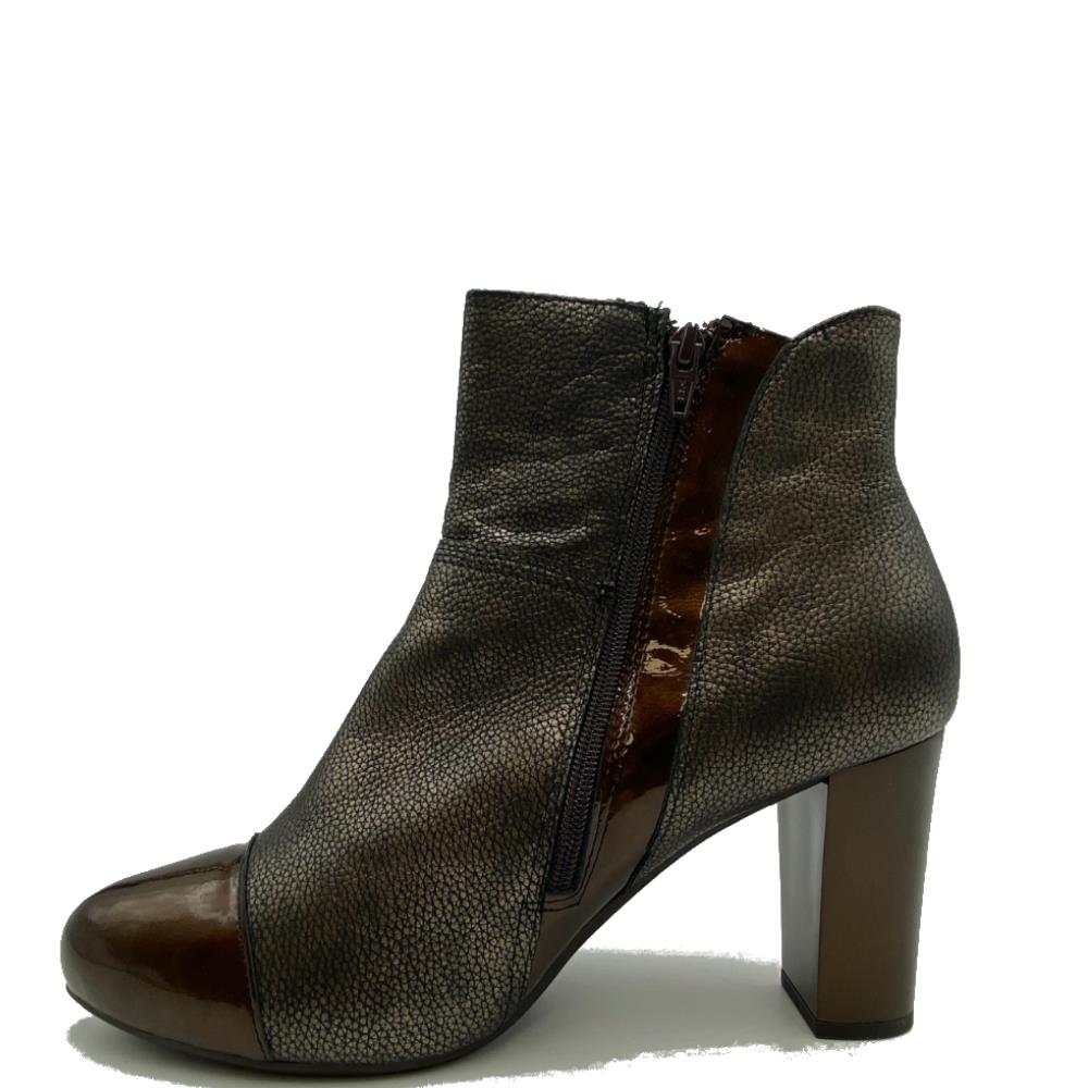 PITILLOS 2TONE ZIP ANKLE BOOT - MARRON | Paul Byron Shoes | Ireland