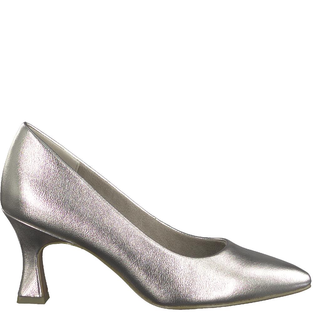 MARCO TOZZI WOMENS POINT TOE COURT SHOE - PLATINUM | Paul Byron Shoes ...