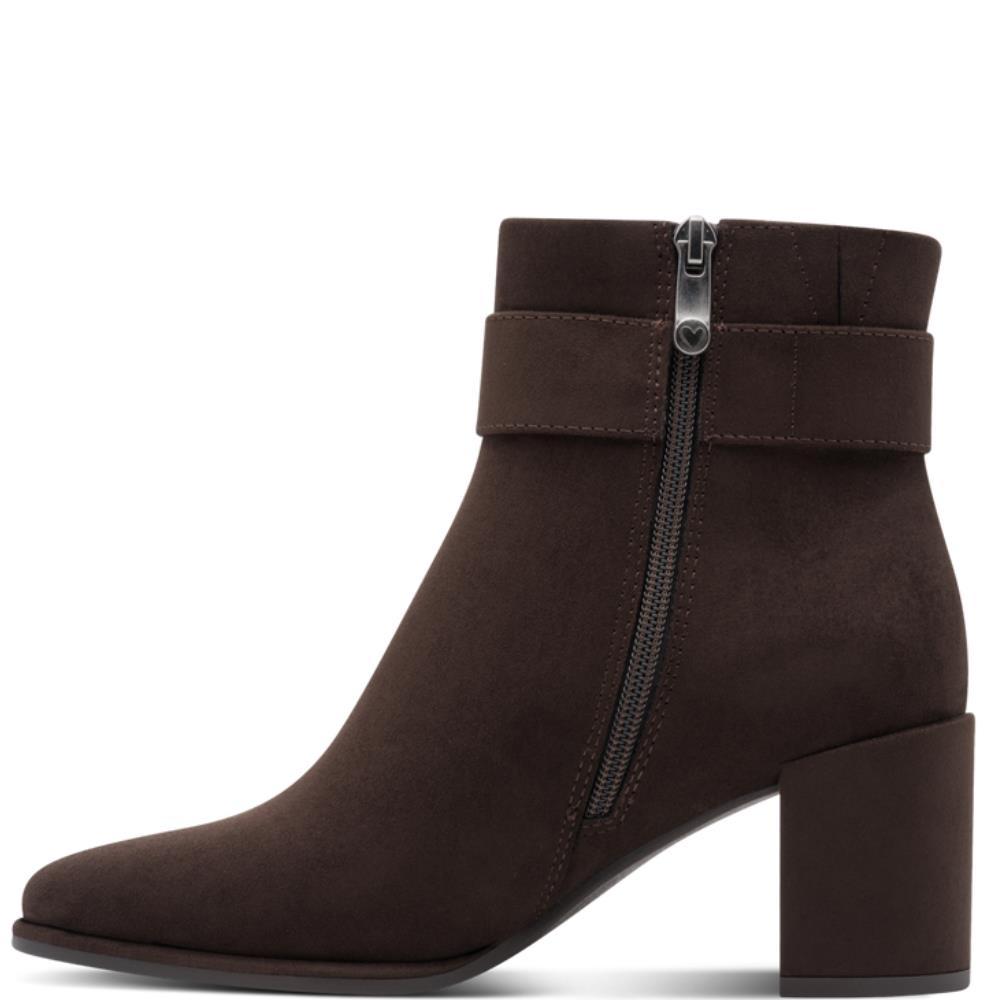 MARCO TOZZI WOMENS ZIP ANKLE BOOT - MOCCA SUEDE | Paul Byron Shoes ...