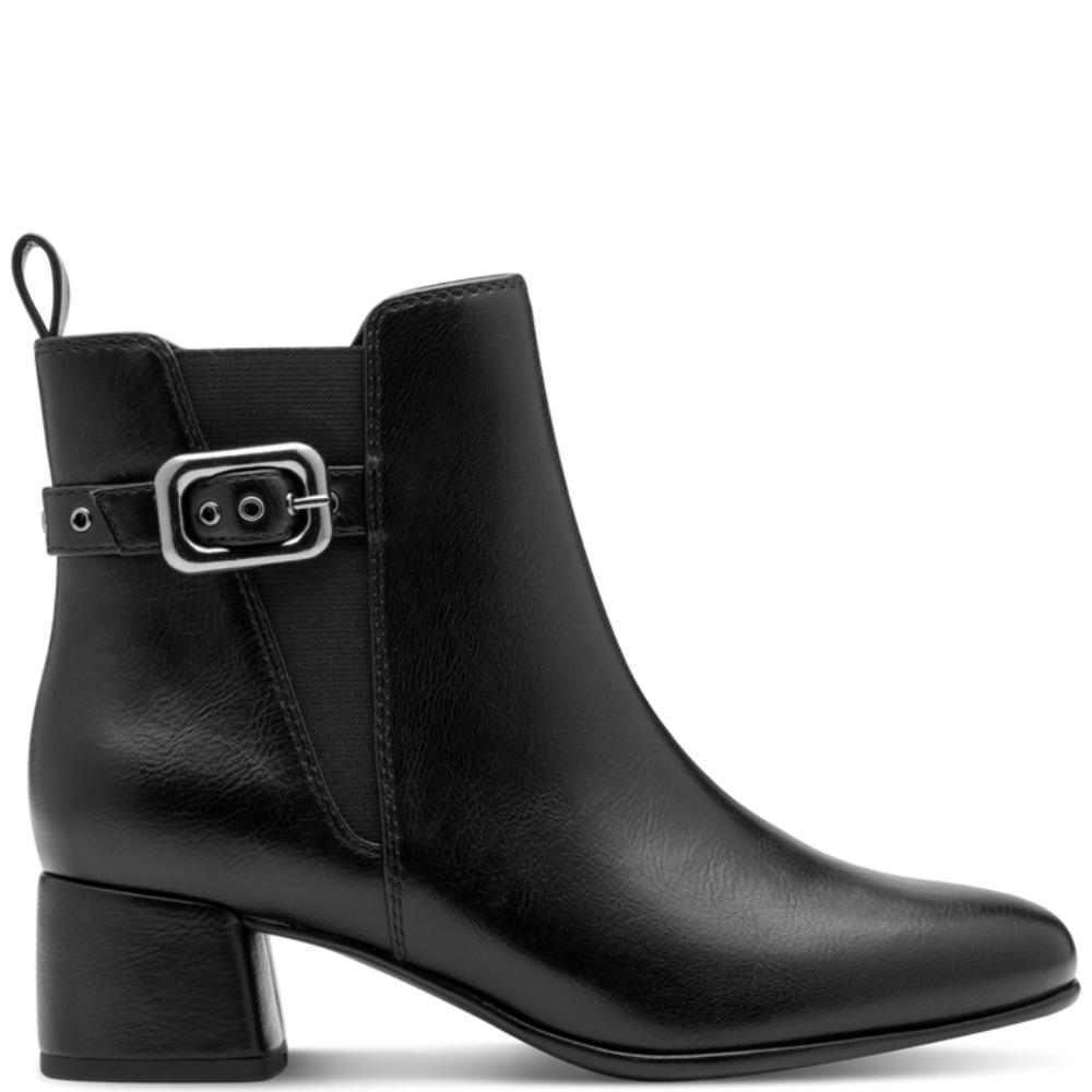 MARCO TOZZI WOMENS ZIP ANKLE BOOT - BLACK | Paul Byron Shoes | Ireland