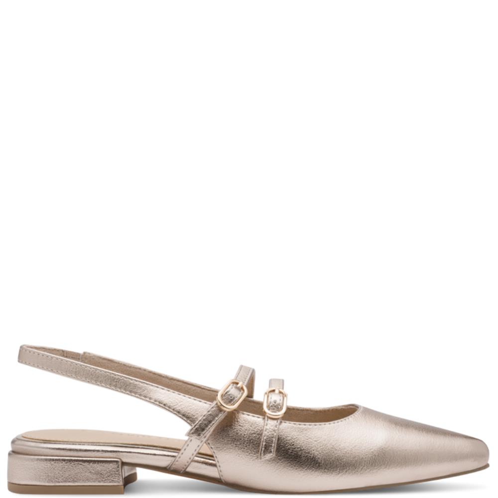 MARCO TOZZI WOMENS LOW HEEL SLINGBACK - PLATINUM | Paul Byron Shoes ...