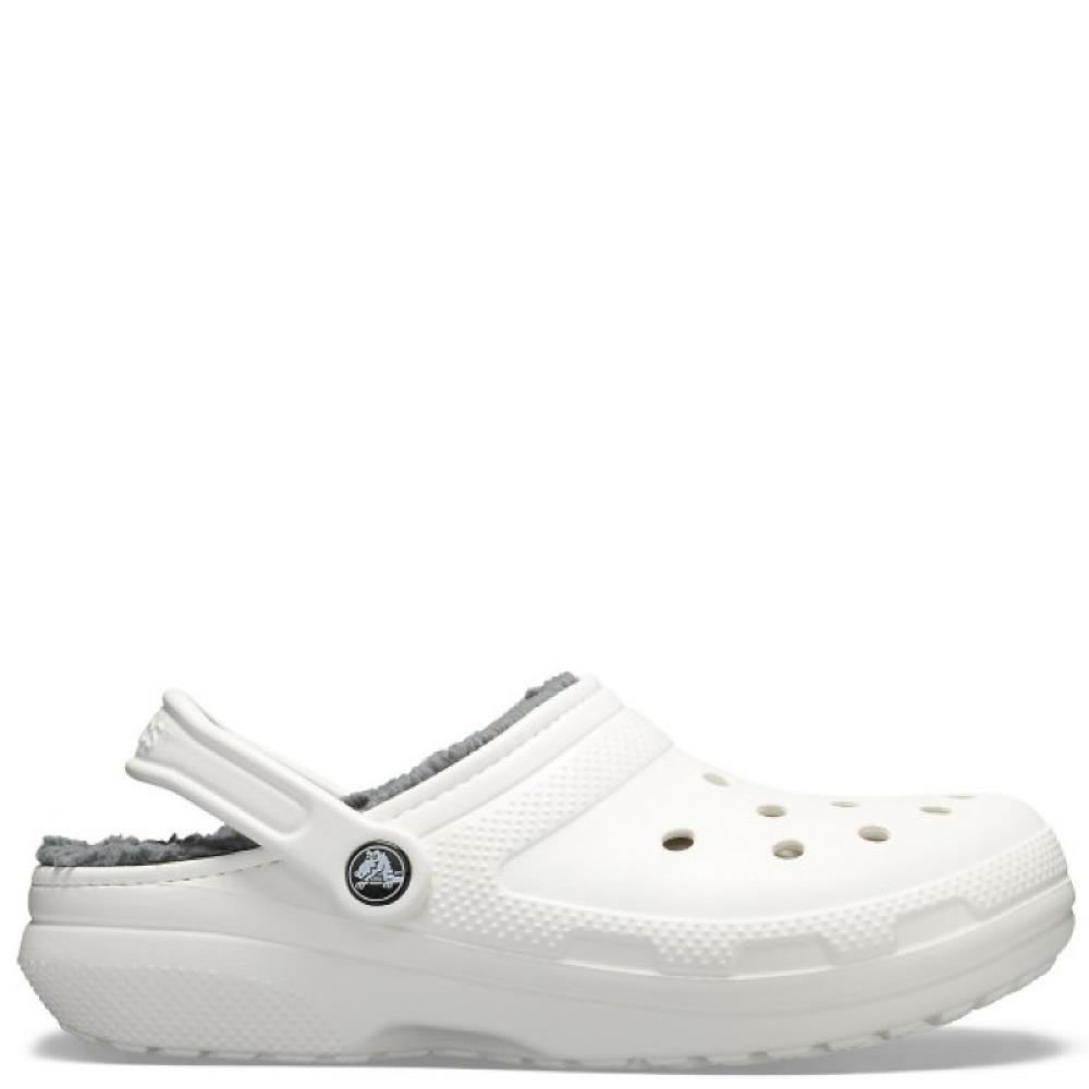 CROCS WOMENS CLASSIC LINED CLOG - WHITE GREY | Paul Byron Shoes | Ireland