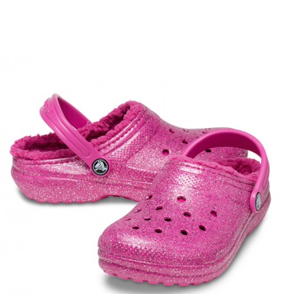 CROCS GIRLS CLASSIC LINED GLITTER CLOG - FUCHSIA | Paul Byron Shoes ...