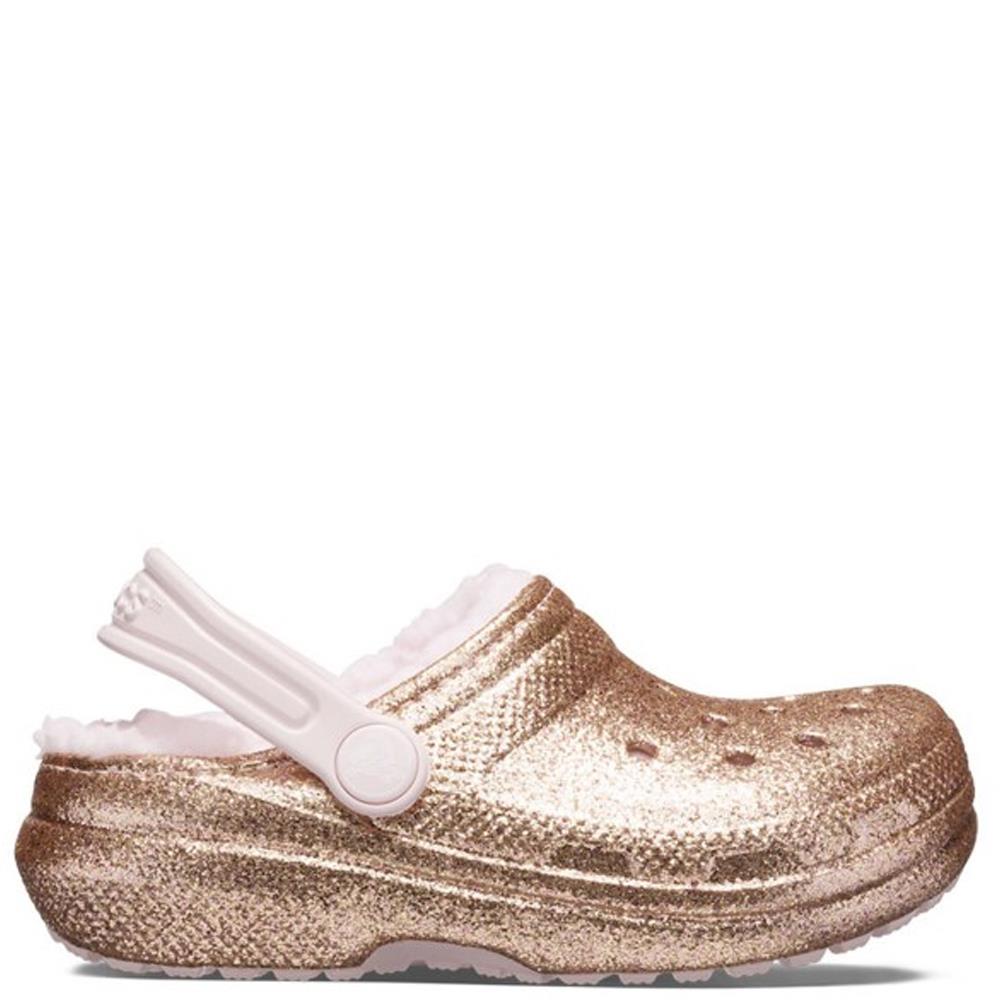 CROCS GIRLS CLASSIC LINED GLITTER CLOG - GOLD | Paul Byron Shoes | Ireland