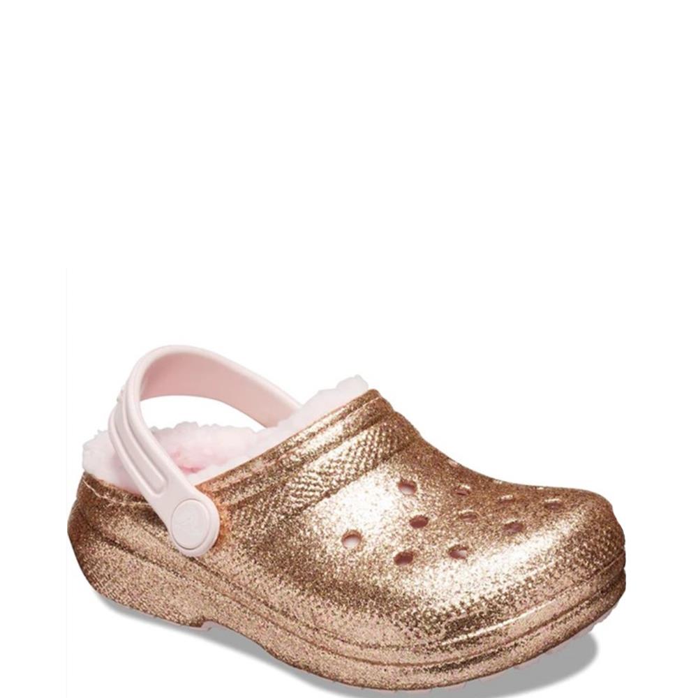 CROCS GIRLS CLASSIC LINED GLITTER CLOG - GOLD | Paul Byron Shoes | Ireland