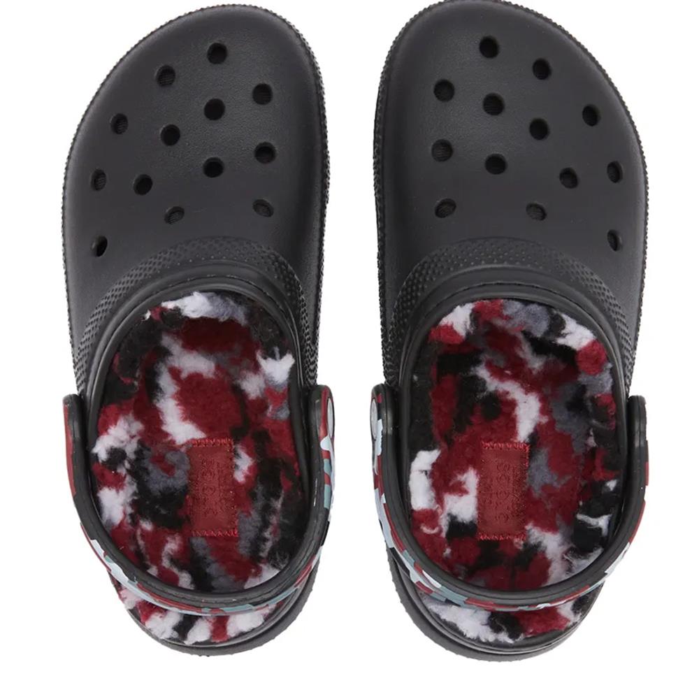 CROCS KIDS CLASSIC LINED CAMO CLOG - BLACK RED | Paul Byron Shoes | Ireland