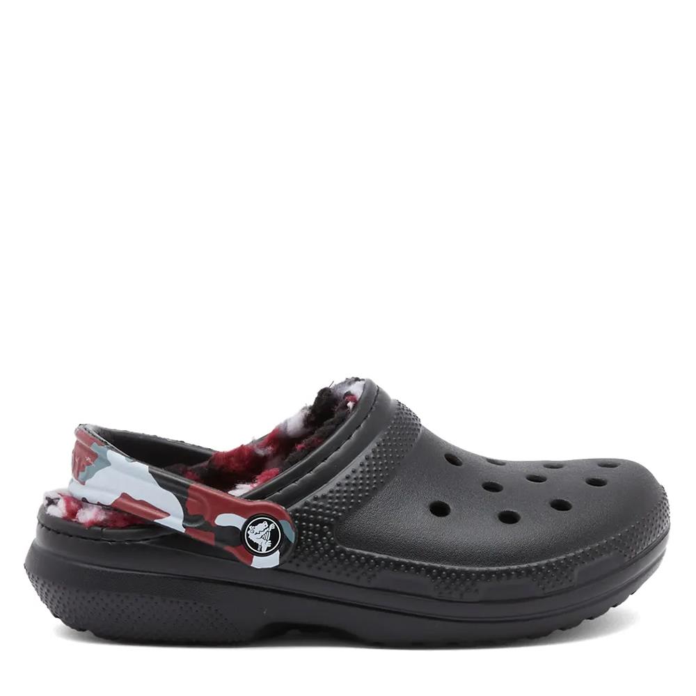 CROCS KIDS CLASSIC LINED CAMO CLOG - BLACK RED | Paul Byron Shoes | Ireland