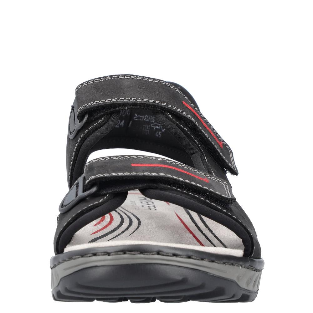 RIEKER MENS LITE ANKLE STRAP SANDAL - BLACK | Paul Byron Shoes | Ireland