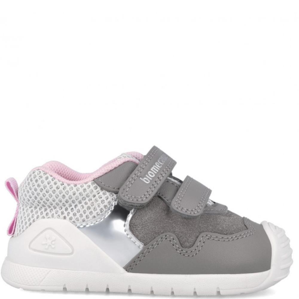 BIOMECANICS GIRLS STRAP TRAINER - GREY | Paul Byron Shoes | Ireland