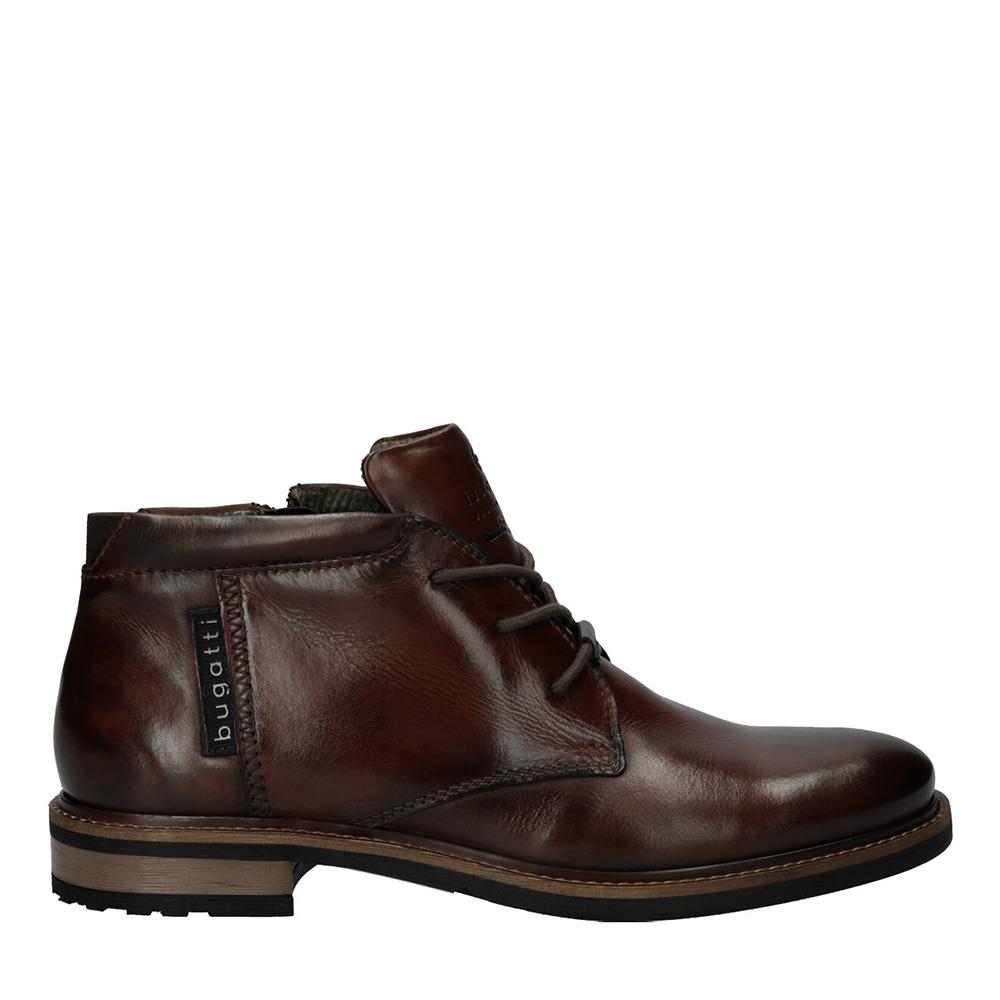 BUGATTI MENS ZIP LACE ANKLE BOOT - DARK BROWN LEATHER | Paul Byron ...