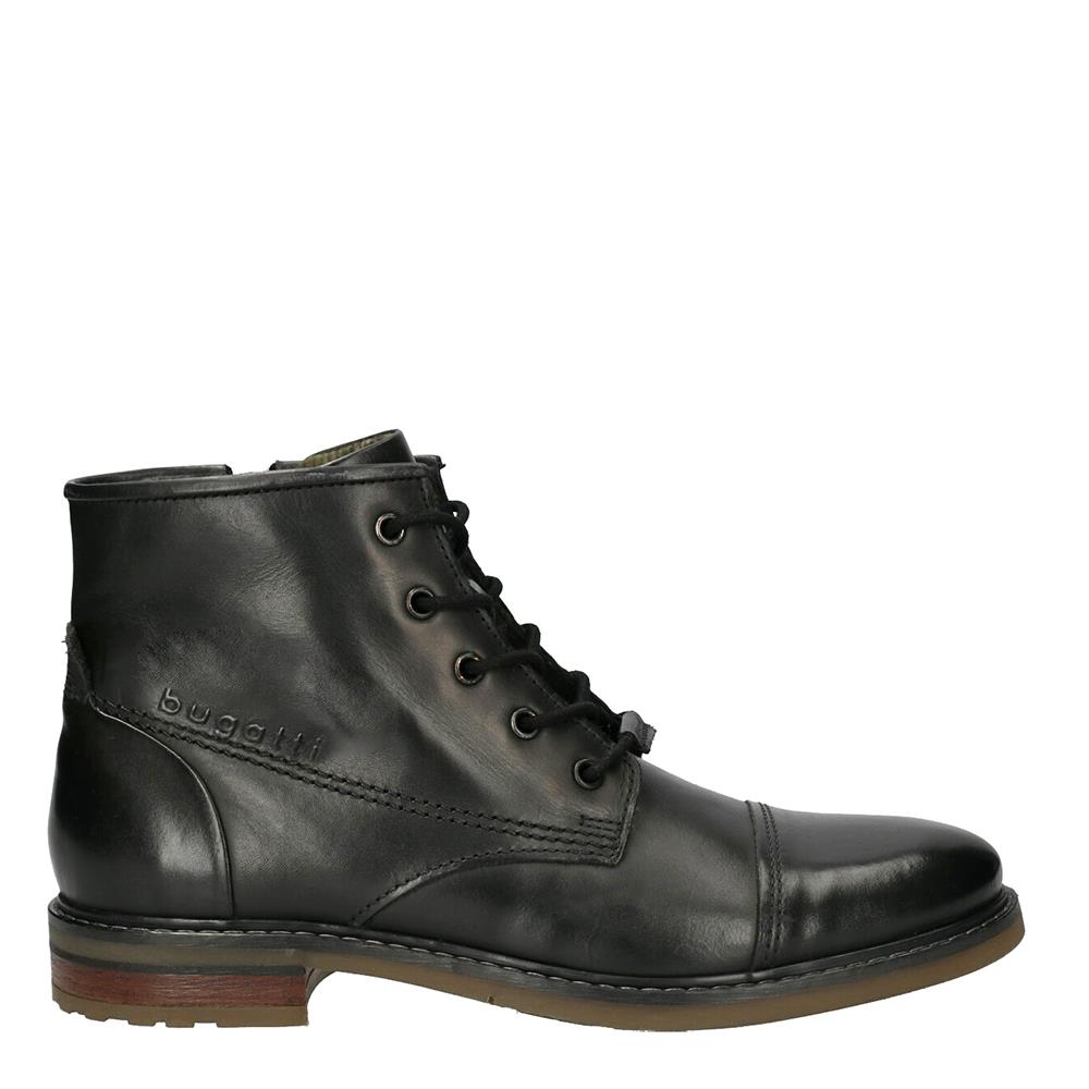 BUGATTI MENS ZIP LACE ANKLE BOOT - BLACK LEATHER | Paul Byron Shoes ...