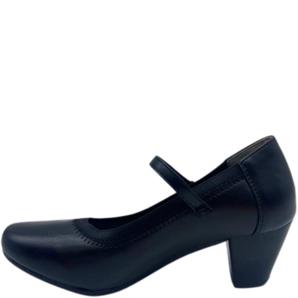 NINE TO FIVE LDS STRAP COURT SHOE - BLACK LEATHER | Paul Byron Shoes ...