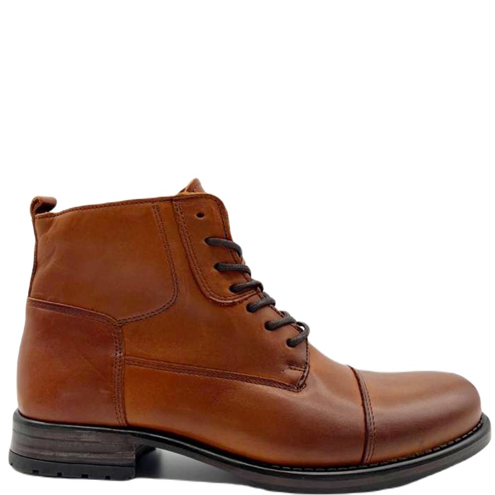 BYRON MENS ZIP LACE ANKLE BOOT - CAMEL LEATHER | Paul Byron Shoes | Ireland