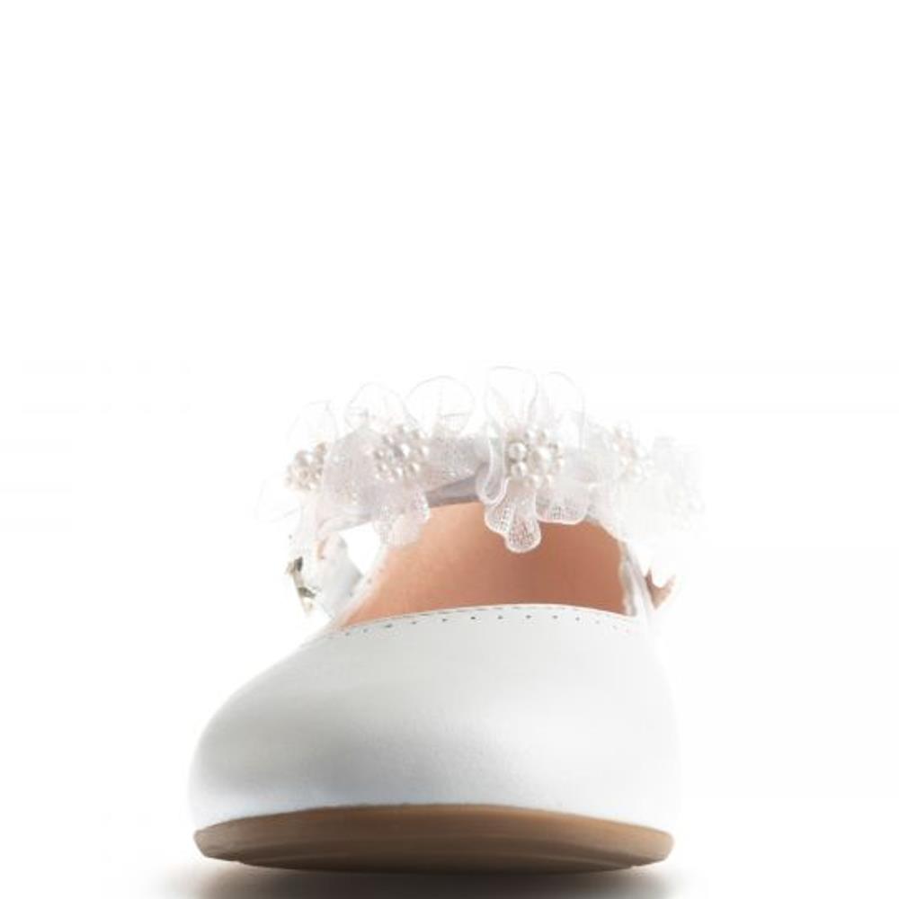 PAOLA GIRLS STRAP COMMUNION SHOE - WHITE | Paul Byron Shoes | Ireland