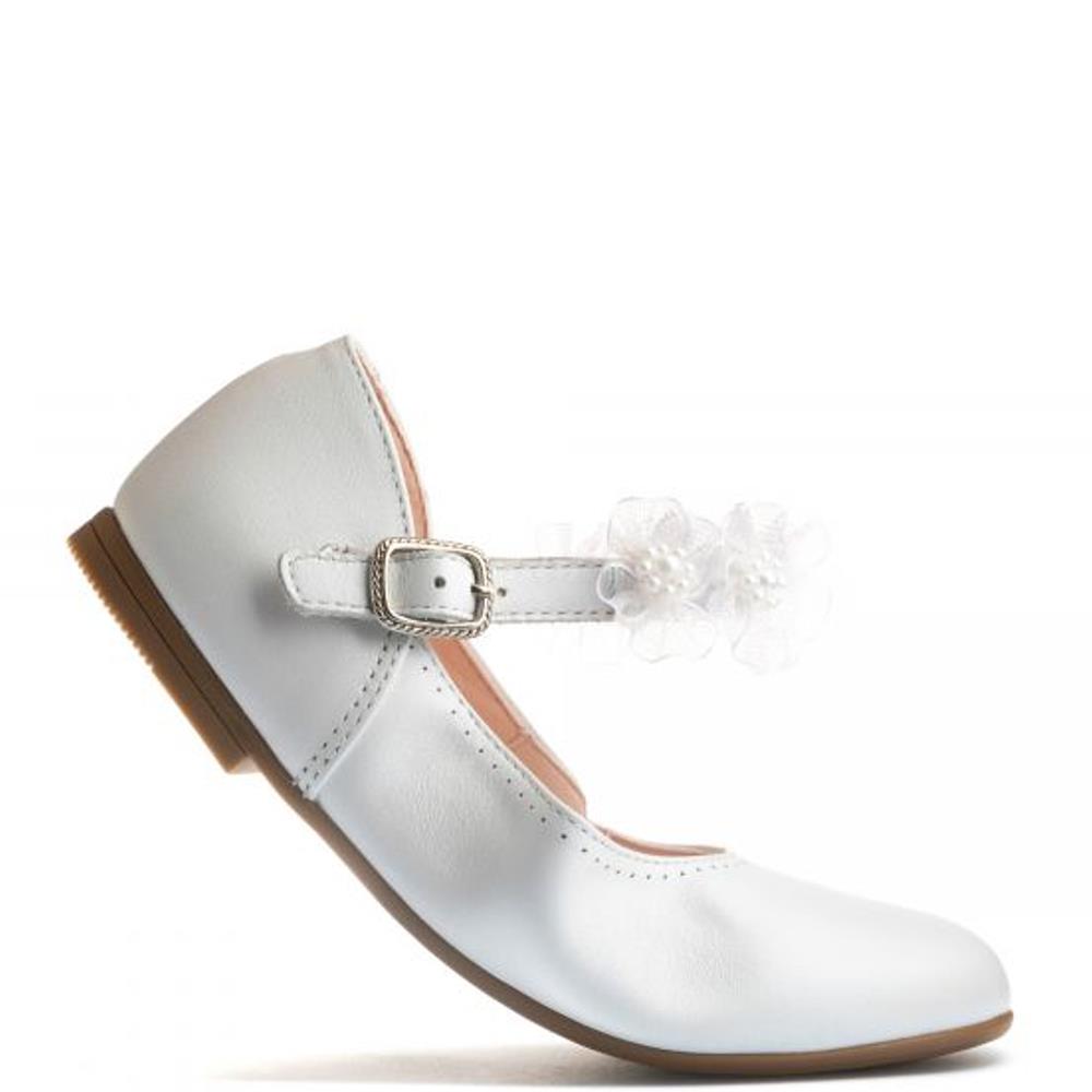 PAOLA GIRLS STRAP COMMUNION SHOE - WHITE | Paul Byron Shoes | Ireland
