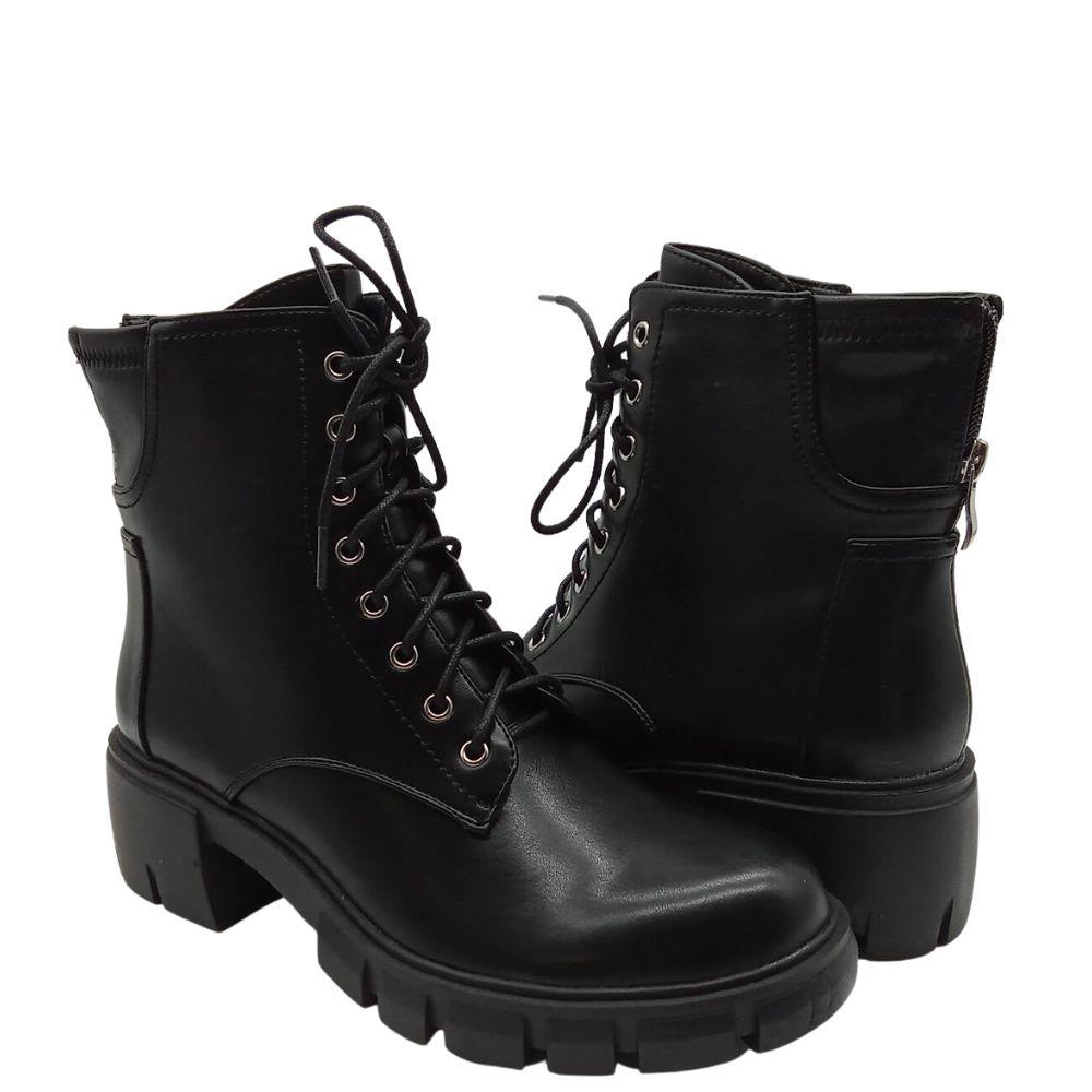 REDZ WOMENS 8 EYE LACE BOOT - BLACK | Paul Byron Shoes | Ireland