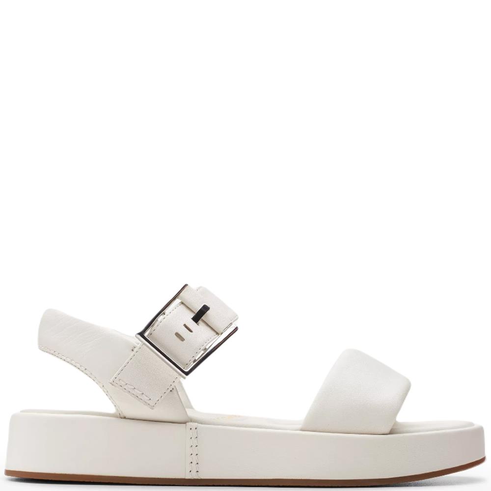 CLARKS WOMENS ANKLE STRAP SANDAL - OFFWHITE LEATHER | Paul Byron Shoes ...