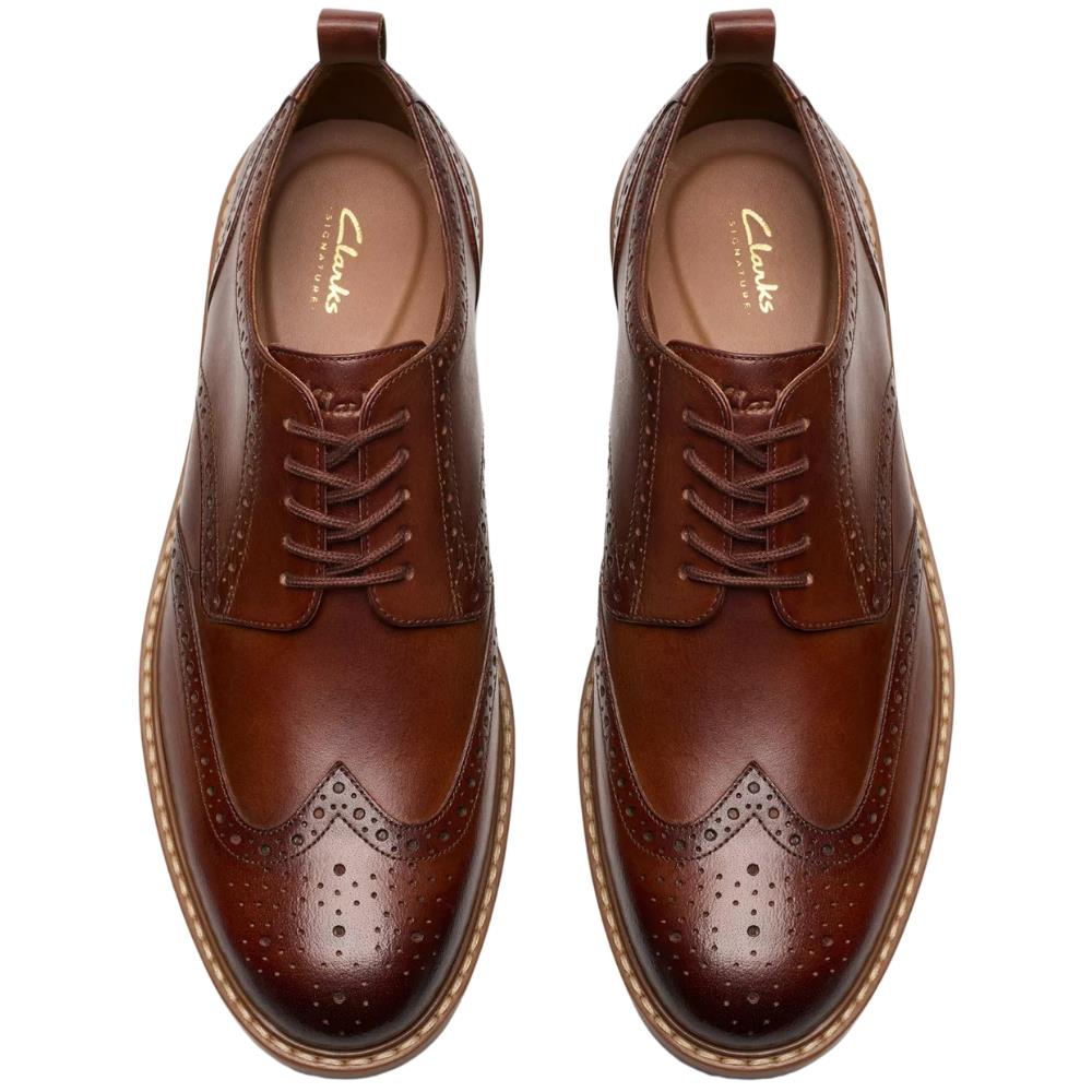 CLARKS MENS BROGUE LACE SHOE - TAN LEATHER | Paul Byron Shoes | Ireland