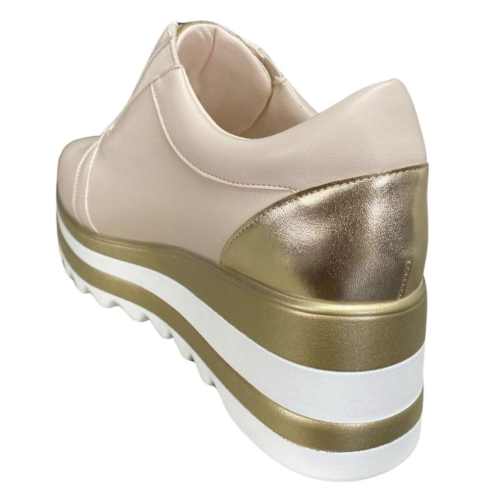 REDZ WOMENS WEDGE ZIP SHOE - BEIGE GOLD | Paul Byron Shoes | Ireland