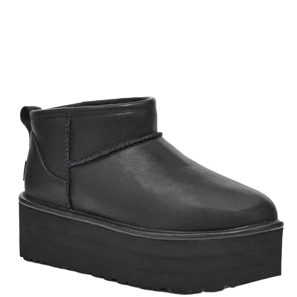 UGG WOMENS ANKLE BOOT - BLACK LEATHER | Paul Byron Shoes | Ireland