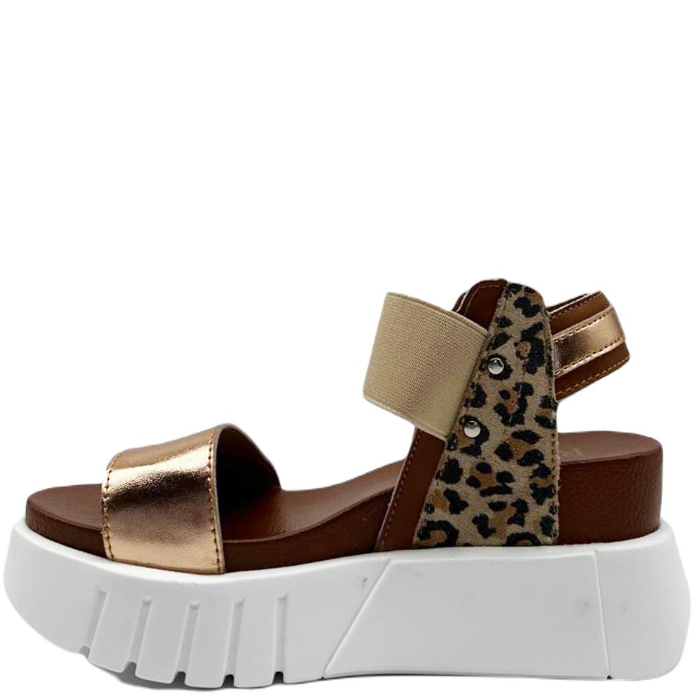 REDZ WOMENS WEDGE ANKLE STRAP SANDAL - TAN GOLD | Paul Byron Shoes ...