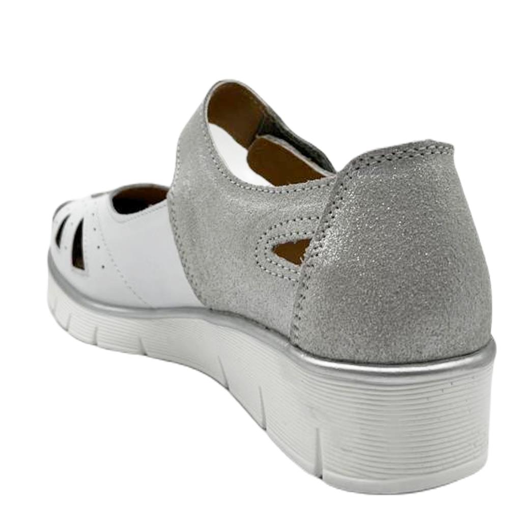 REDZ WOMENS STRAP COMFORT SHOE - WHITE SILVER | Paul Byron Shoes | Ireland