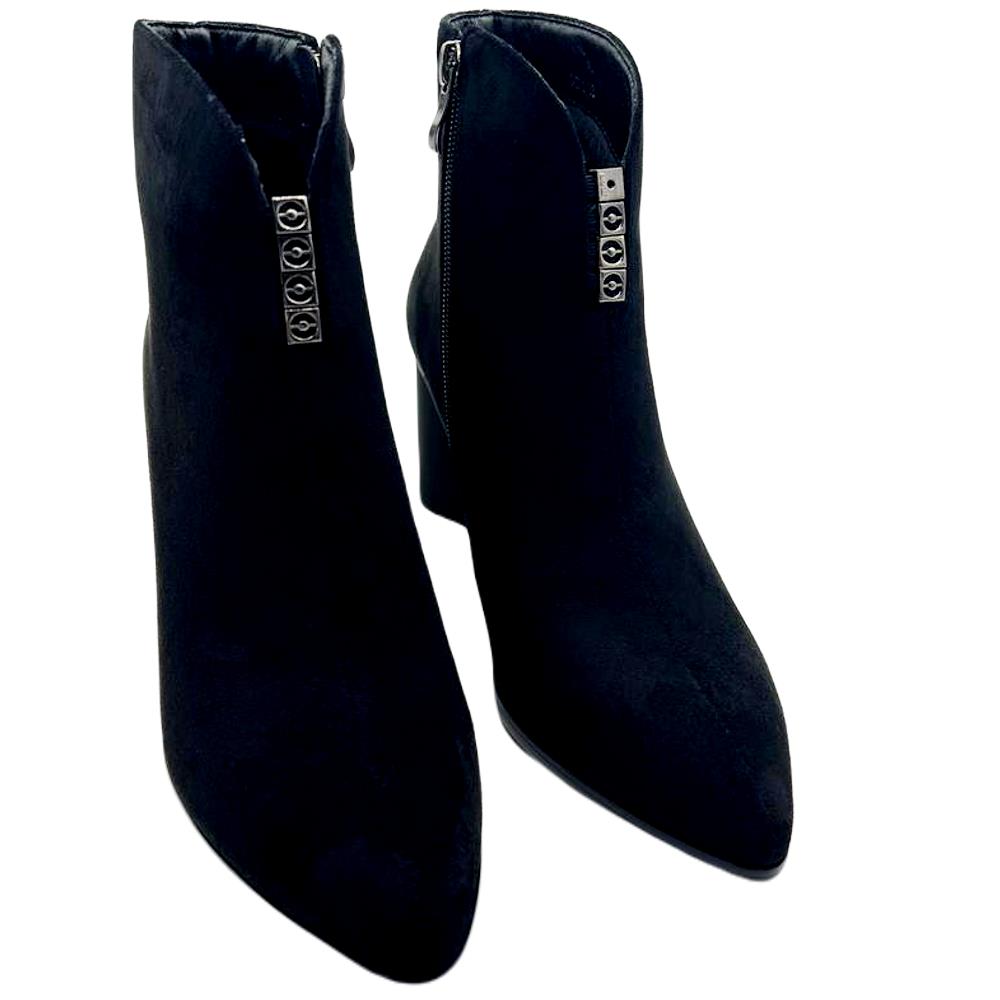 REDZ WOMENS ZIP ANKLE BOOT - BLACK SUEDE | Paul Byron Shoes | Ireland