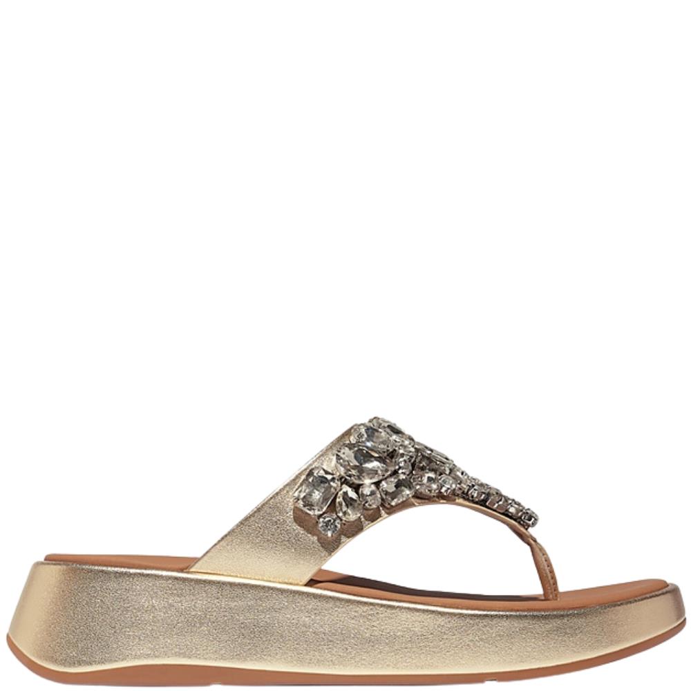 FIT FLOP WOMENS WEDGE TOE POST SANDAL - PLATINO | Paul Byron Shoes ...