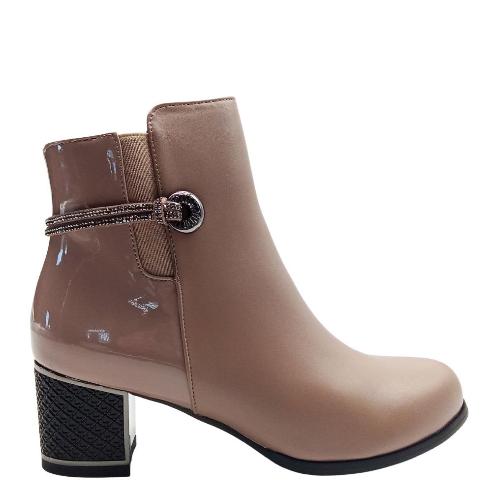 REDZ WOMENS ZIP ANKLE BOOT - TAUPE | Paul Byron Shoes | Ireland