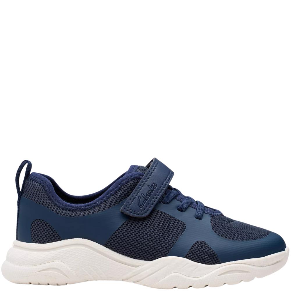 CLARKS KIDS STRAP TRAINER - NAVY | Paul Byron Shoes | Ireland