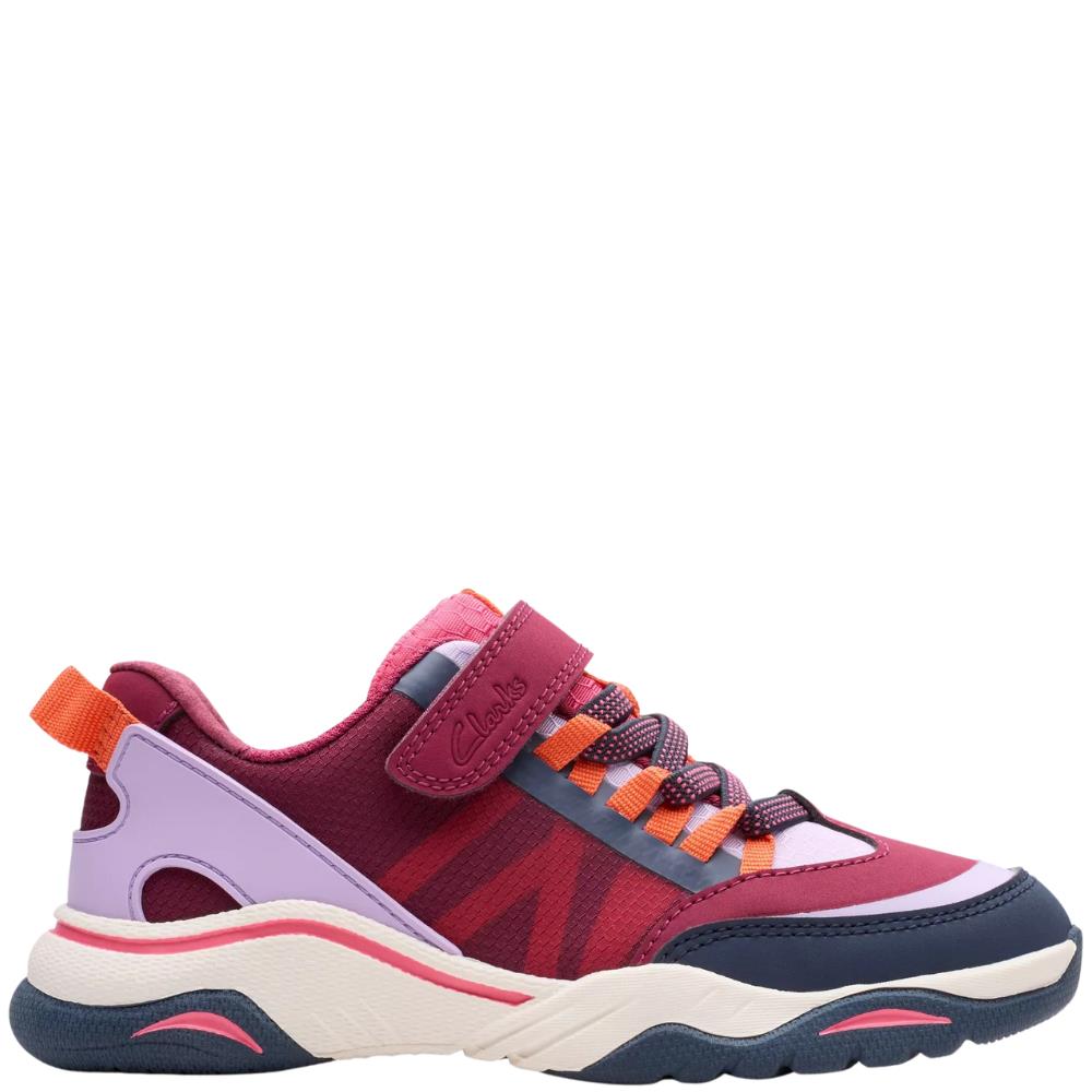 CLARKS KIDS STRAP TRAINER - BERRY MULTI | Paul Byron Shoes | Ireland
