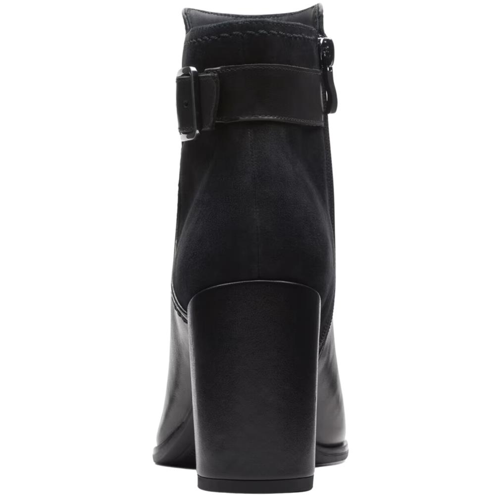 CLARKS WOMENS ZIP ANKLE BOOT - BLACK LEATHER | Paul Byron Shoes | Ireland
