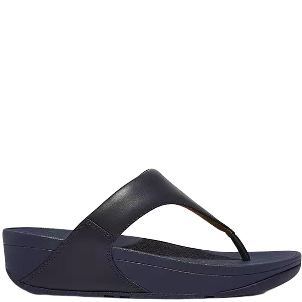 FIT FLOP WOMENS WEDGE TOE POST SANDAL - NAVY LEATHER | Paul Byron Shoes ...