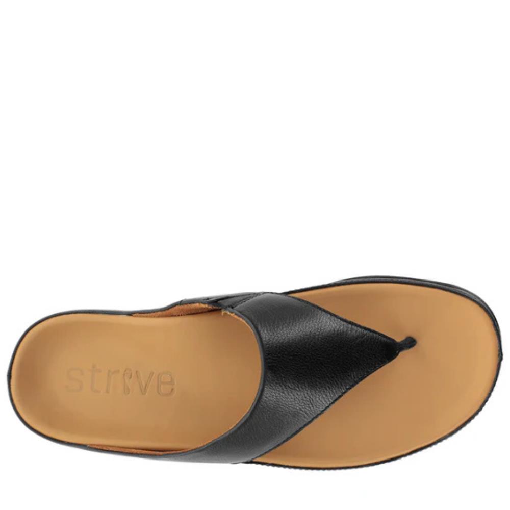 STRIVE WOMENS TOE POST MULE SANDAL - BLACK | Paul Byron Shoes | Ireland