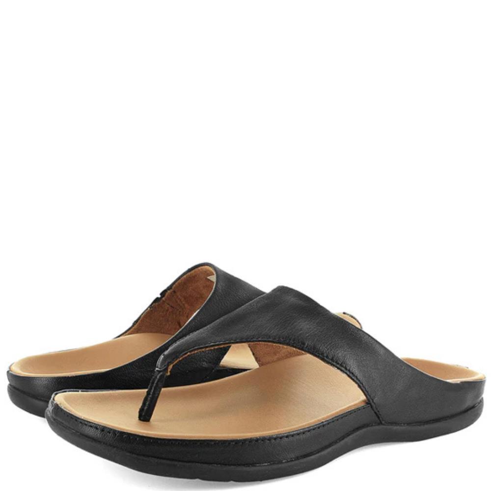 STRIVE WOMENS TOE POST MULE SANDAL - BLACK | Paul Byron Shoes | Ireland