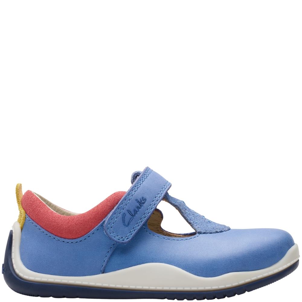 CLARKS GIRLS STRAP VELCRO SHOE - BLUE | Paul Byron Shoes | Ireland